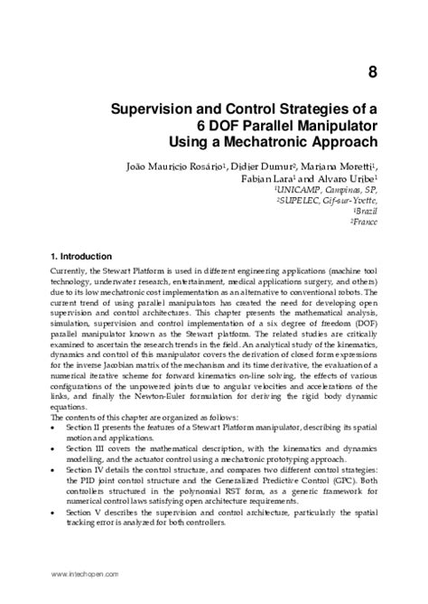 pdf 8 supervision and control strategies of a 6 dof parallel