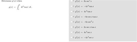 solved determine g′ x when 1 g′ x 8xsec2x