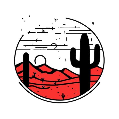 Woestijn Cactus Met De Hand Getekend Plat Stijlvol Mascotte Cartoon