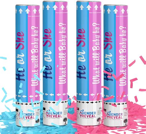 Popuparty 4 Pack Gender Reveal Confetti Cannon 2 Pink And 2