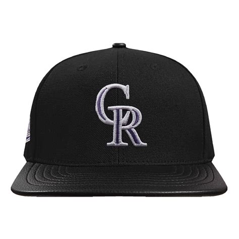 Mlb Colorado Rockies Script Tail Wool Strapback Black Pro Standard