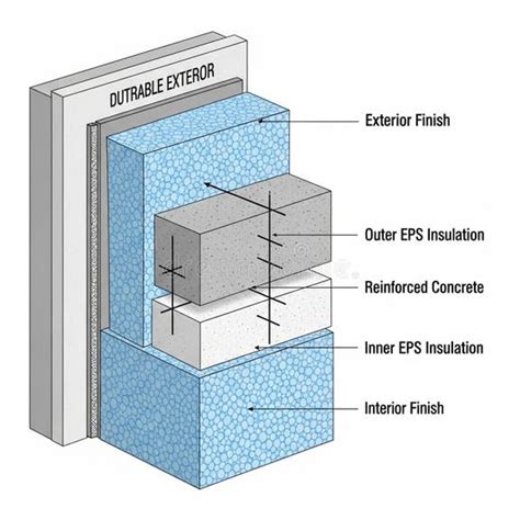 Finish Outer Eps Expanded Polystyrene Insulation Reinforced Stock