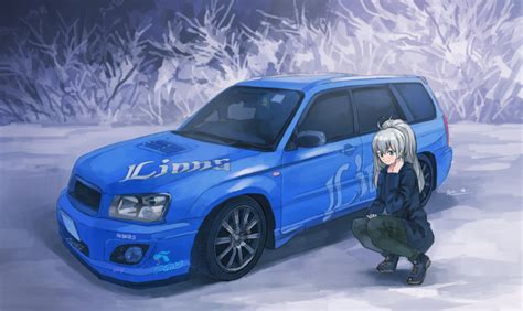 Safebooru 1girl Black Footwear Blue Jacket Car Commentary Request