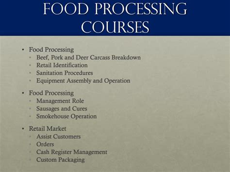 Is Food Processing A Course At Lisa Teixeira Blog
