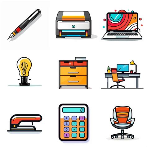 Office Icons Midjourney Prompt Promptbase