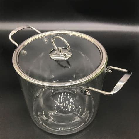Faitout En Verre Borosilicate Resiste Aux Chocs Thermiques 5 L