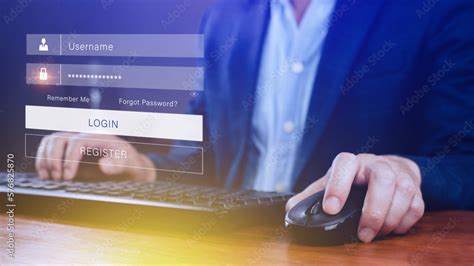 Cyber Security And Security Password Login Online Concept Hands Typing