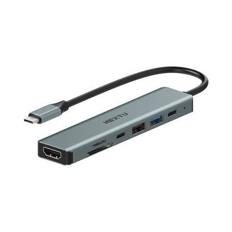 이지넷유비쿼터스 넥스트유 유지몬 7in1 Usb C타입 4k Hdmi 멀티포트 허브 2373tch 4k멀티허브7포트pc연결 단자type C케이블일체형외부전원겸용