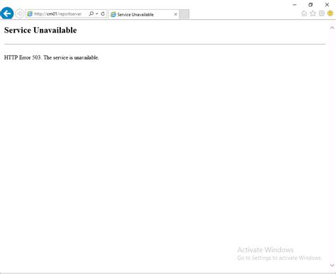 fixing an evaluation version of ssrs with “ error 503 the service