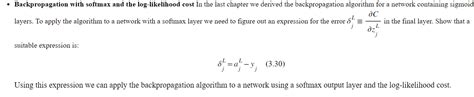 Solved Backpropagation With Softmax And The Log Likelihood Chegg Com