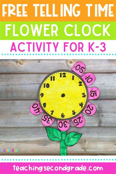 Craft Clock Freebie Flower Clock Clock Template Teaching Second Grade