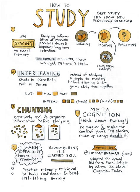 How To Study A Sketchnote On 5 New Research Backed Study Techniques LindsayBraman Com