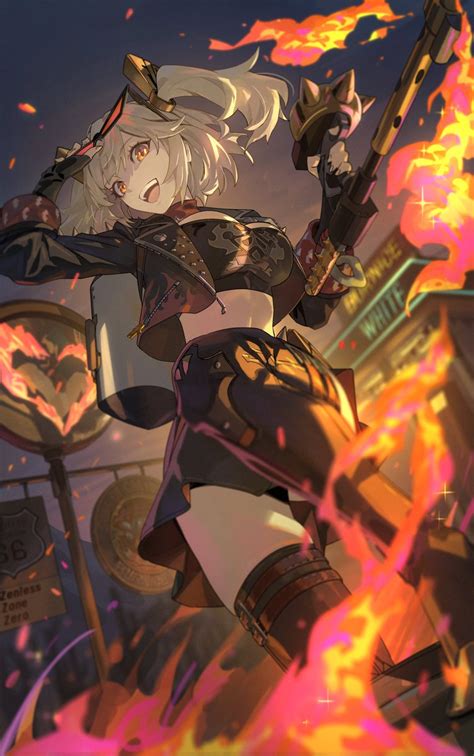 Bum Hico Burnice White Zenless Zone Zero Highres 1girl Black