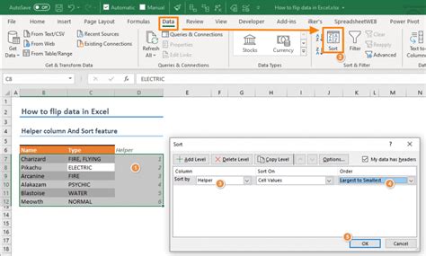 How To Flip Data In Excel