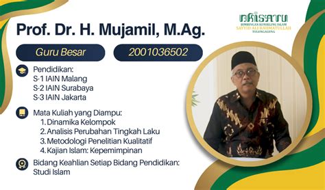 Prof Dr H Mujamil M Ag Bki Uin Satu