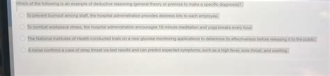 Solved Which Of The Following Is An Example Of Deductive Chegg