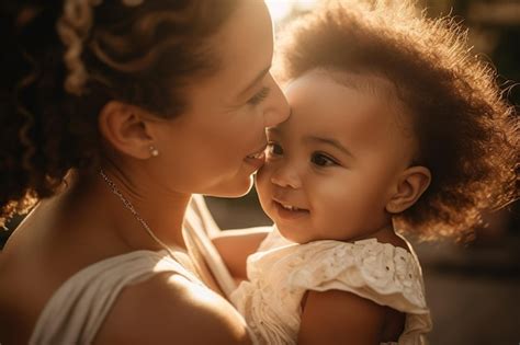 Premium Photo Outdoor Portrait Of Happy Smiling Mother Hugging Her Adorable Baby Girl