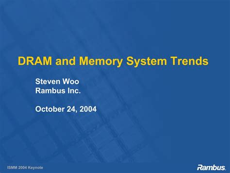 DRAM And Memory System Trends IBM Research