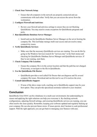 Fixing QuickBooks Error H A Complete Guide PDF