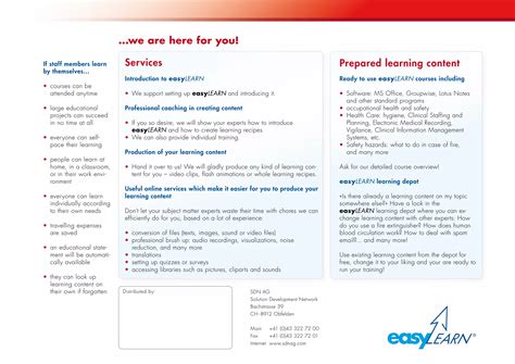 Easy Learn Brochure Ppt