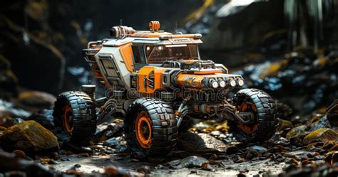 Remote Control Rover Mars Surface Exploration Stock Illustration
