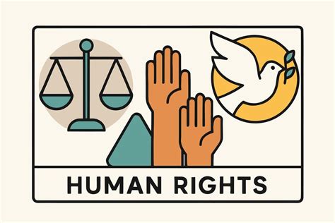 Wide Human Rights Scene Depicting Justice Equality Freedom Symbols