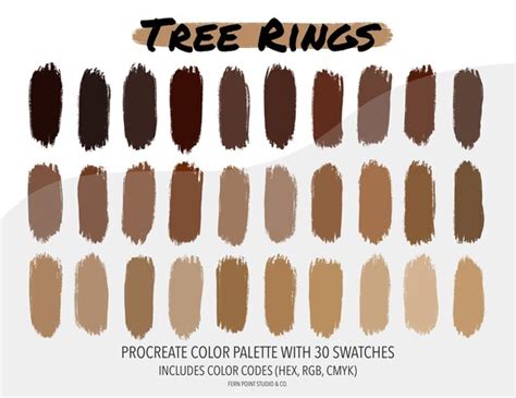 Procreate Color Palette Tree Rings Instant Download Etsy