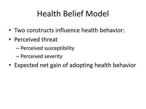 Ppt Health Belief Model Powerpoint Presentation Free Download Id 2201489