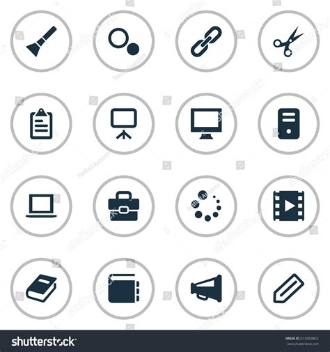 Vector Illustration Set Simple Ui Icons Stock Vector Royalty Free