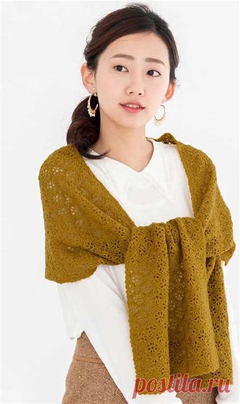 Изящный ажурный летний шарфик крючком — Handmade ХэндМейд и рукоделки Постила