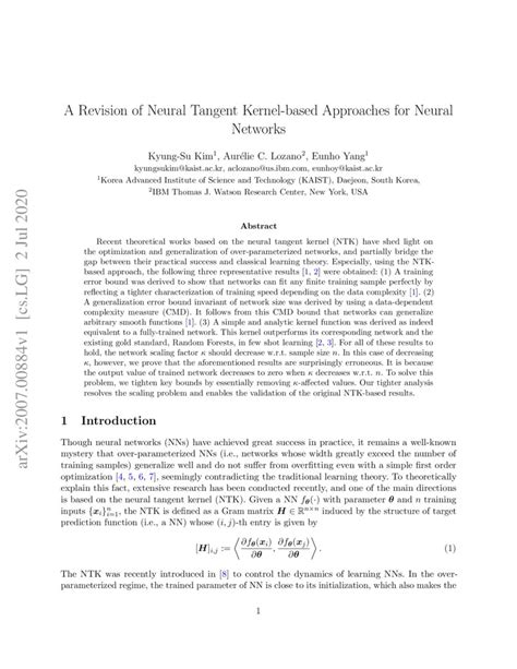 A Revision Of Neural Tangent Kernel Based Approaches For Neural Networks Deepai