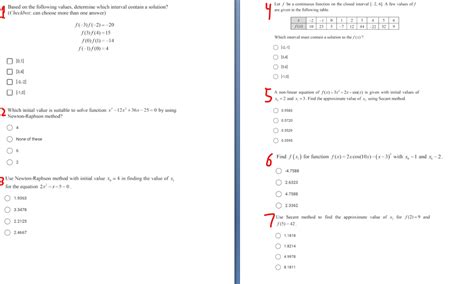 Solved Based On The Following Values Determine Which Chegg