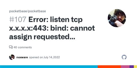 Error Listen Tcp Xxxx443 Bind Cannot Assign Requested Address