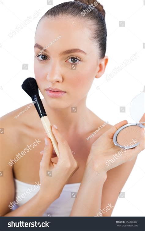 Sensual Model Powder Compact Powder Brush Stock Photo Shutterstock