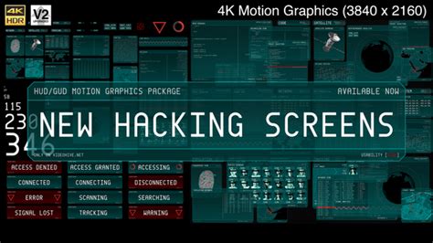 New Hacking Screens V2 4k Motion Graphics Videohive