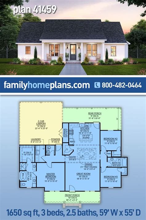 One Story Ranch Home Plans