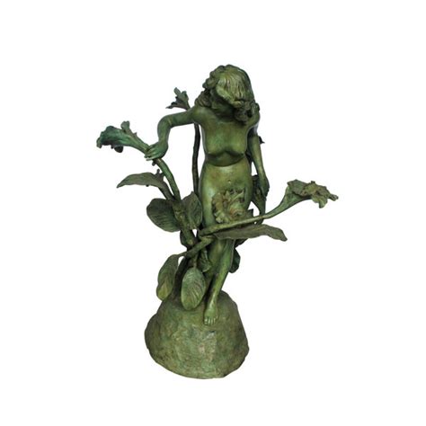 Nifao Fontaine En Bronze Grandeur Nature Nue Debout Près Du Jardin 44 Po X 44 Po X H 64 Po