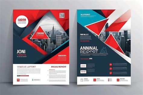 Premium Photo Red Abstract Triangle Annual Report Leaflet Brochure Flyer Template Design Book