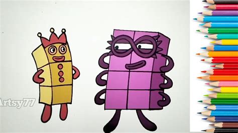 How To Draw Numberblocks Easy Drawing And Coloring Youtube