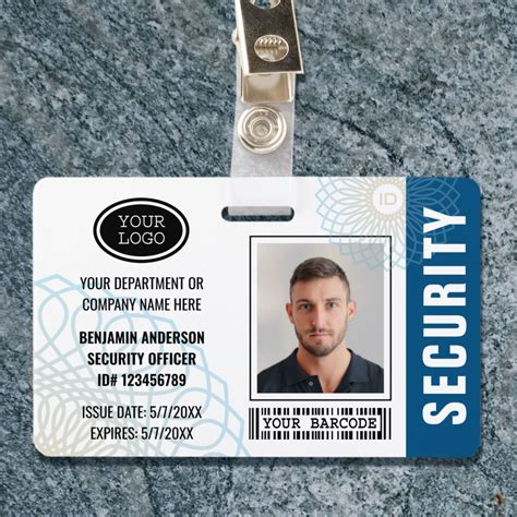 Custom Security Officer Id Photo Blue Badge Zazzle Security Officer