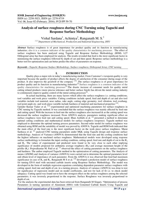 Pdf Analysis Of Surface Roughness During Cnc Turning Using Taguchi And Response Surface