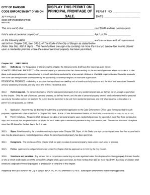 Fillable Online Welcome To The City Of Bangor Maine Code Enforcement Fax Email Print PdfFiller