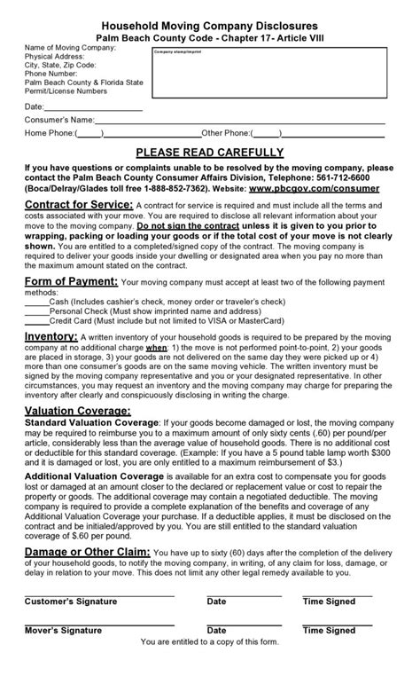 38 Perfect Moving Contract Templates [free] ᐅ Templatelab