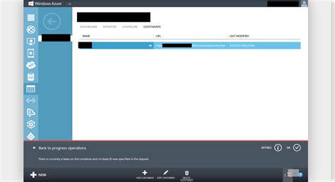 Azure Error Deleting Blob Container My Container Name Details