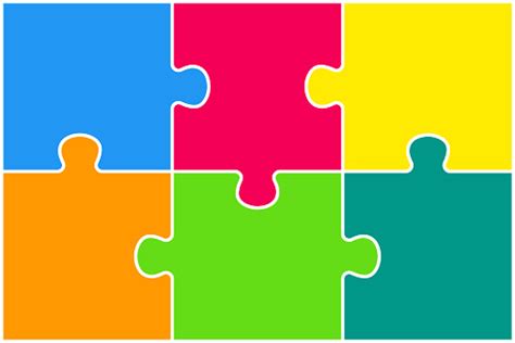 사각형 배경 직소 퍼즐 색상 별도의 조각 세부 사항 부품 배너 인포 그래픽 조각그림 맞추기에 대한 스톡 벡터 아트 및 기타