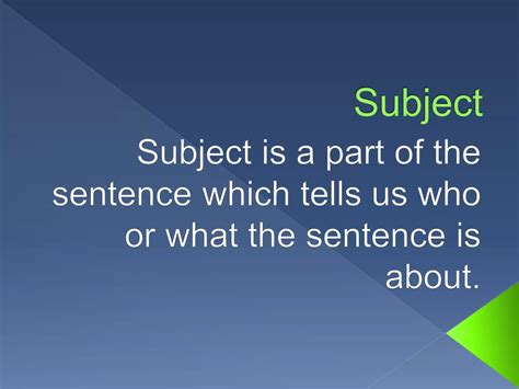 Subject And Predicate Pptx
