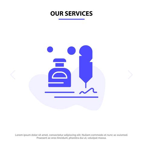Our Services Ink Erite Fur Letter Office Solid Glyph Icon Web Card Template 17979923 Vector Art