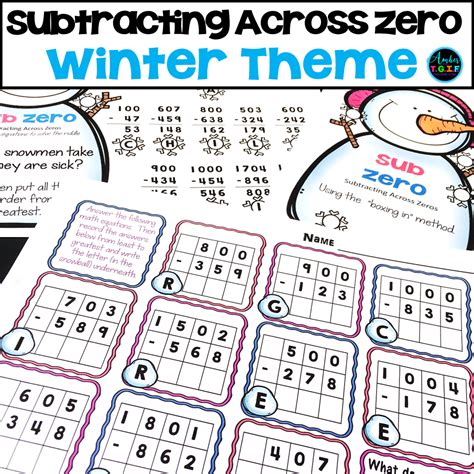 Subtracting Across Zeros Worksheets Activities Winter Subtraction Practice Worksheets Library