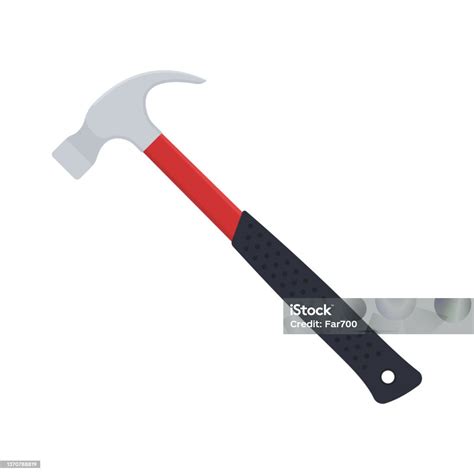 해머 아이콘 네일 풀러 색상 실루엣 측면 보기입니다 벡터 간단한 평면 그래픽 그림 흰색 배경에 격리된 개체입니다 격리 망치에 대한 스톡 벡터 아트 및 기타 이미지 Istock