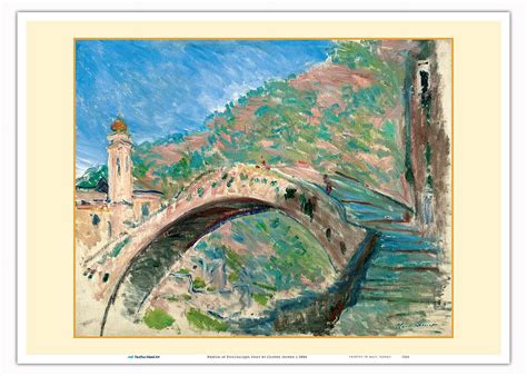Bridge At Dolceacqua Italy From An Original Color Painting By Claude